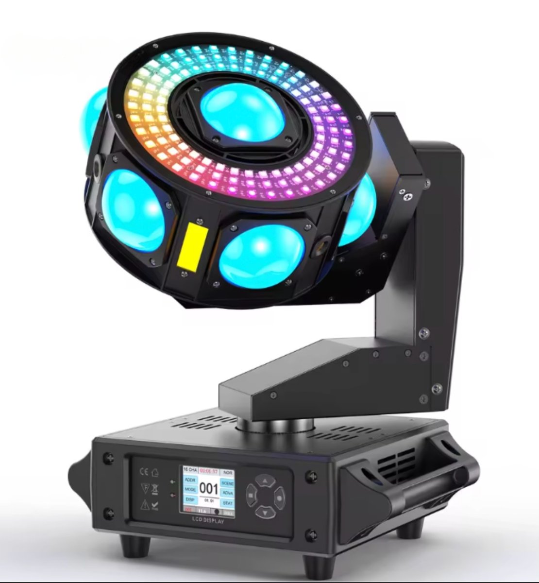 Rudderstar 160W RGBW 3-Axis Beam Laser Strobe Moving Head Light DMX512 ...