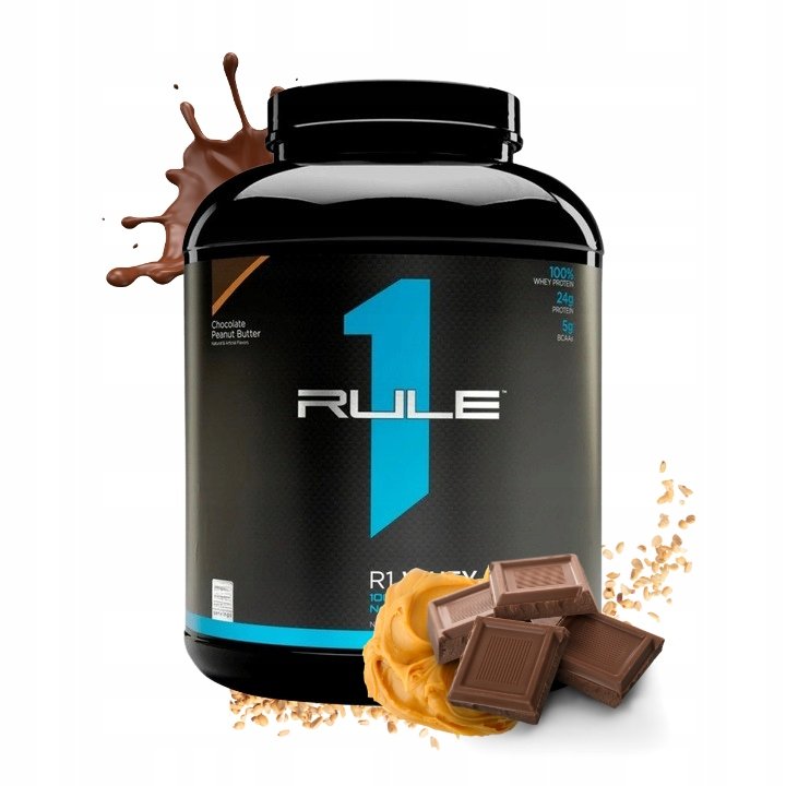 RULE1 Whey Blend CZEKOLADA MASŁO ORZECHOWE 2270 g BCAA WPC 64 PORCJE ...