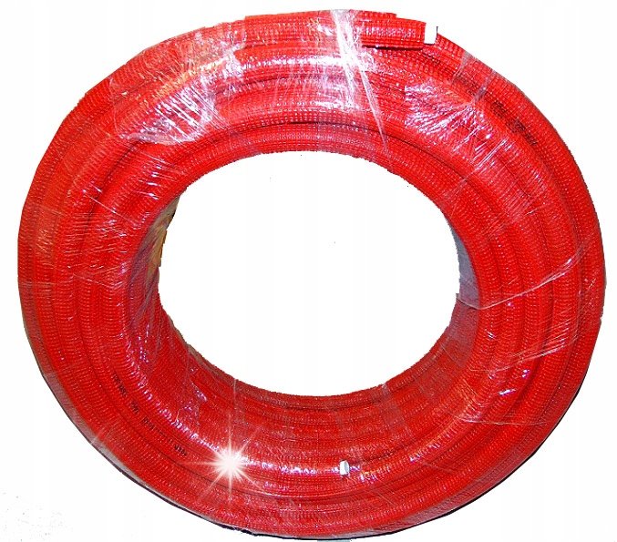 Rura PEX 16x2,0 w otulinie 50m CZERWONA pre-izol 6mm pex/al/pex ip032 ...