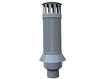 Rura wywiewna PVC 160x110 popiel. Kompletny zestaw składa się z rury, kominka, daszka i ...