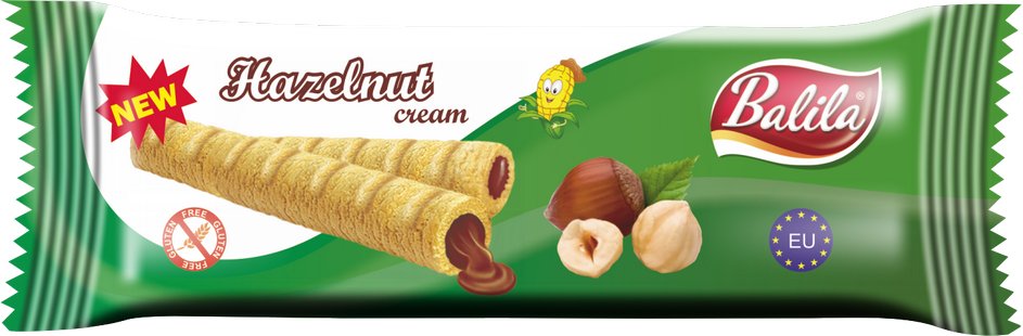 Rurki Kukurydziane Nadziewane Kremem O Smaku Orzechów Laskowych Bezglutenowe 18 G - Balila ...