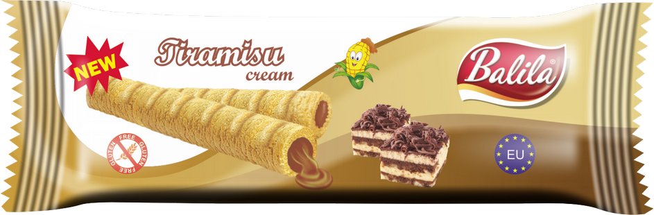 Rurki Kukurydziane Nadziewane Kremem O Smaku Tiramisu Bezglutenowe 18 G - Balila - Inna marka ...