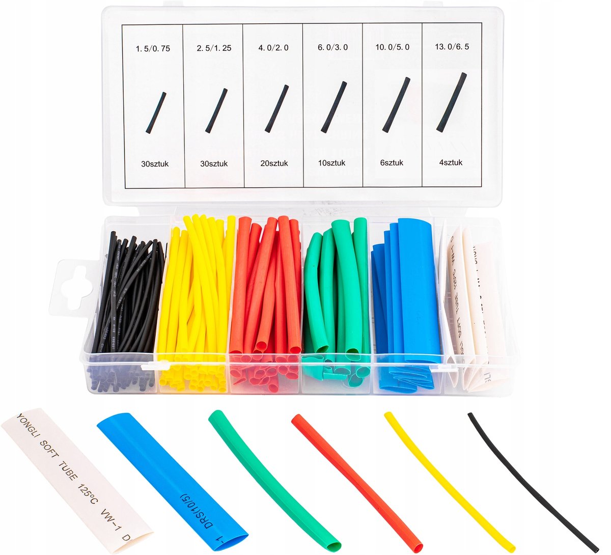 RURKI TERMOKURCZLIWE ZESTAW RUREK 100 SZT KOLOROWE - Falon-Tech | Sklep ...