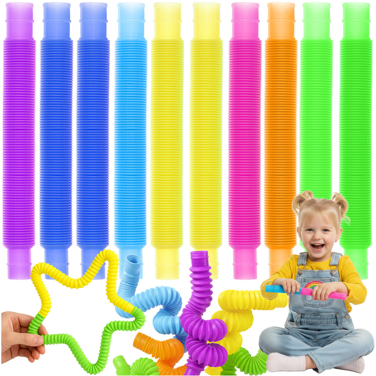 Rurki Tuby Sensoryczne Pop Kruzzel Dla Dzieci Do Zabawy Zestaw Tuby ...