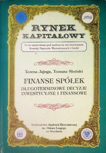 Rynek kapitałowy Finanse spółek długoterminowe - Piotrowska Maria ...