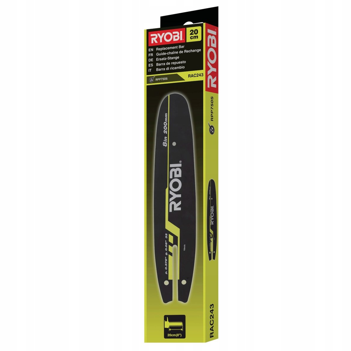 RYOBI Prowadnica Łańcucha do Piły RPP750S 20cm RAC243 - Ryobi | Sklep ...