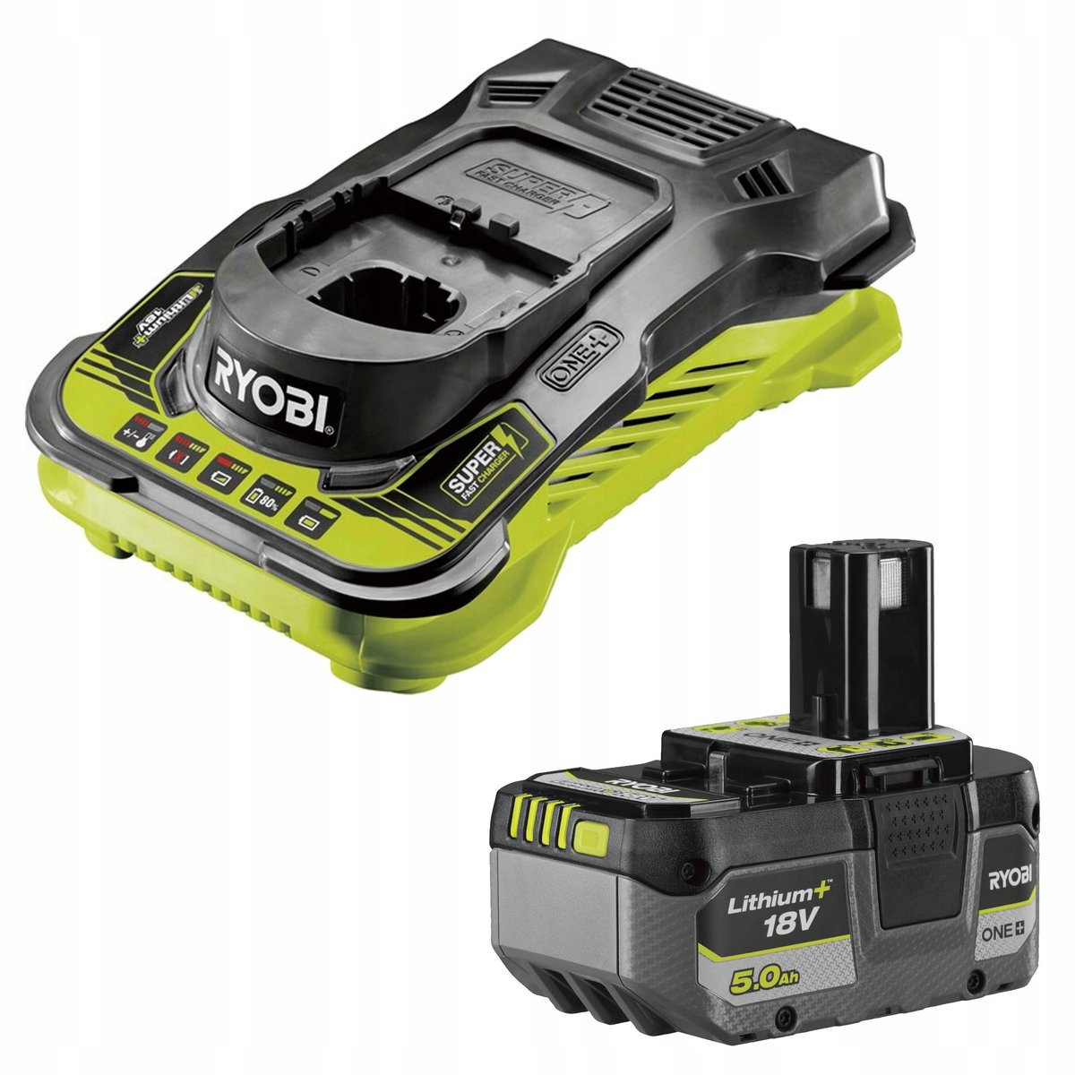 RYOBI Szybka Ładowarka RC18150 do Akumlatorów ONE+ + 5Ah RB18L50 ...