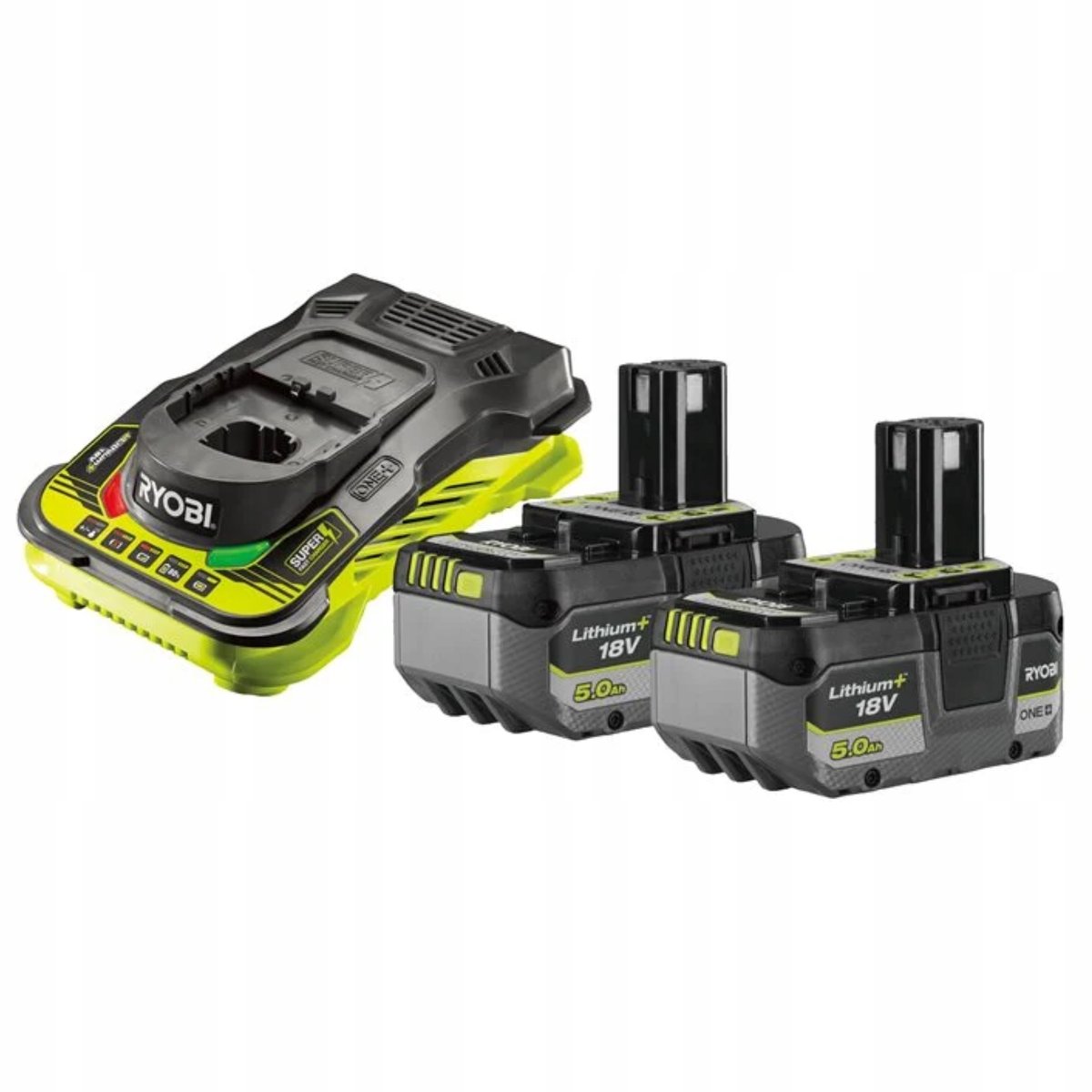 RYOBI Zestaw Startowy Akumulatory + Ładowarka 18V 2x 5Ah RC18150-250 ...