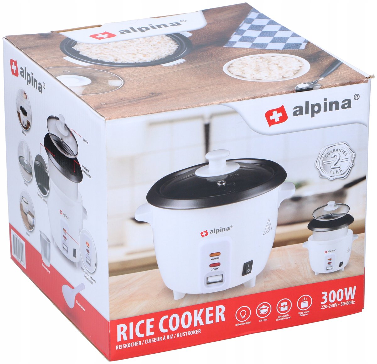 RYŻOWAR - garnek do GOTOWANIA RYŻU na parze - poj. 600 ml 300 W- ALPINA ...