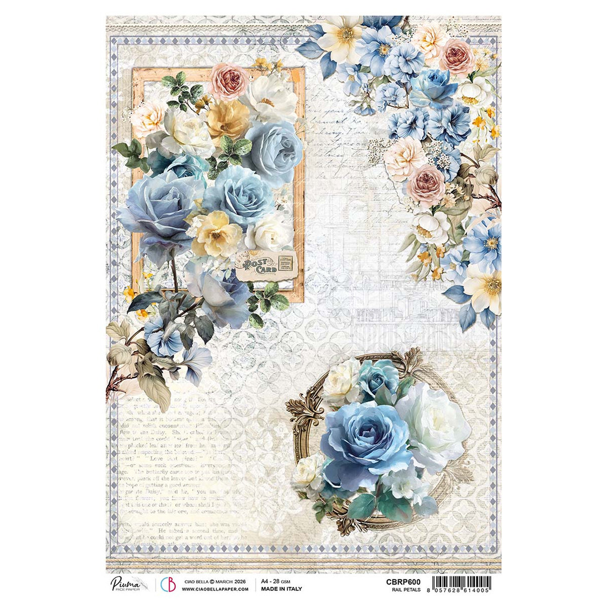 RYŻOWY PAPIER do decoupage A4 - Ciao Bella - Eastern Rail petals - Ciao ...