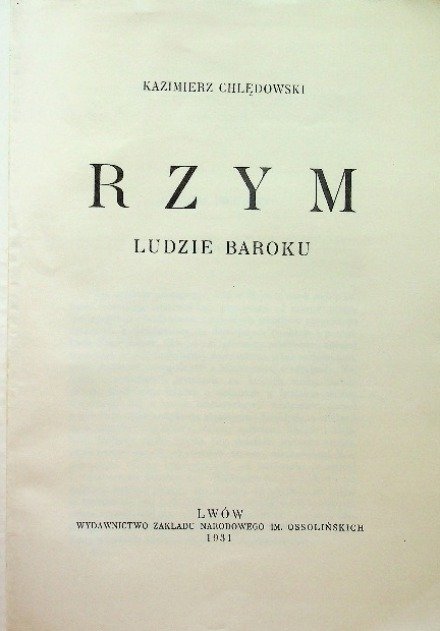 Rzym ludzie baroku 1931 r. - W opisie | Książka w Empik