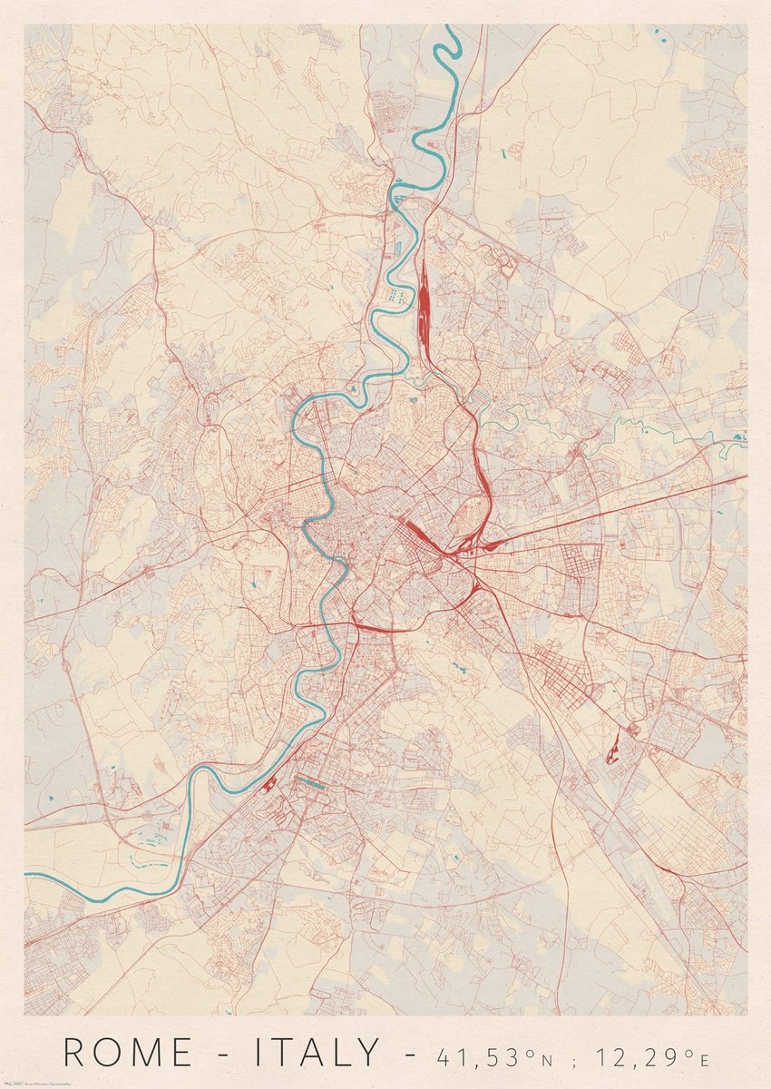 Rzym Mapa Miasta - plakat A2 42x59,4 cm - inna (Inny) | Sklep EMPIK.COM