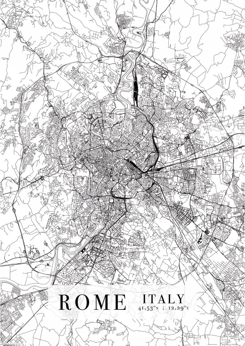 Rzym Mapa Miasta - plakat A2 A2 42x59,4 cm - inna (Inny) | Sklep EMPIK.COM