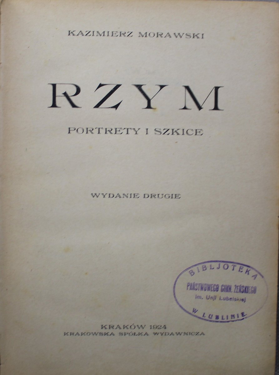 Rzym Portrety i Szkice 1924 r - W opisie | Książka w Empik