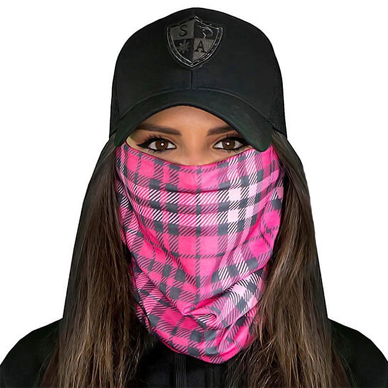 SA Co. Chusta Wielofunkcyjna Face Shield™ Pink Plaid - Pink Plaid - SA ...