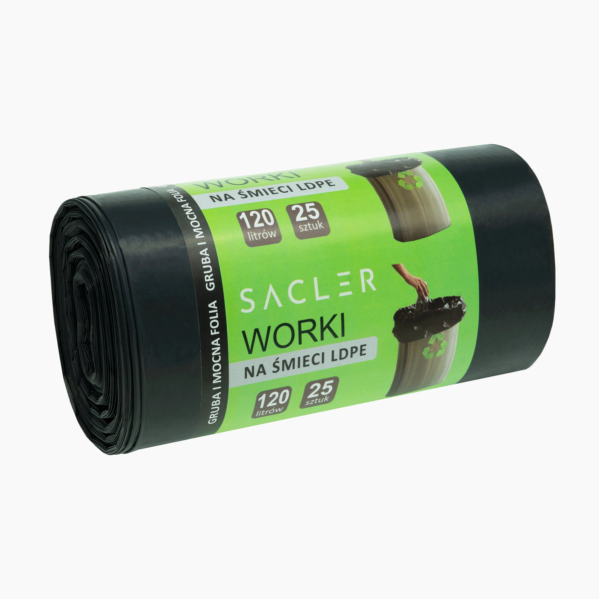 Sacler worki na śmieci LDPE 120l (25) czarne - Inna marka | Sklep EMPIK.COM