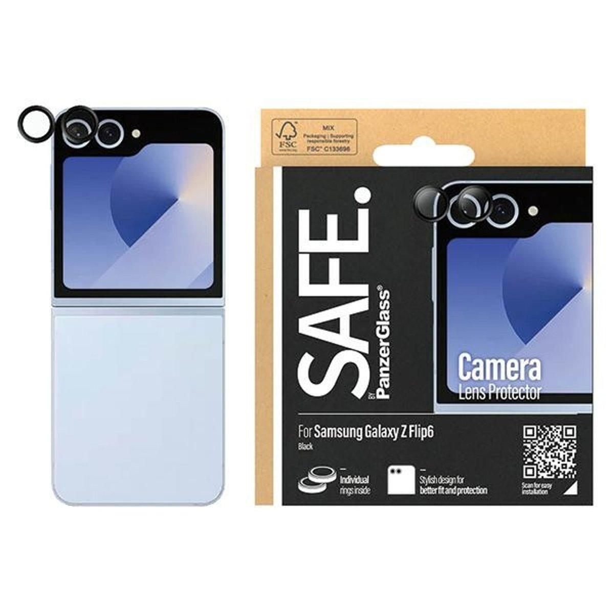 SAFE by PanzerGlass Sam Z Flip6 F741 Hoops Camera czarny/black ...