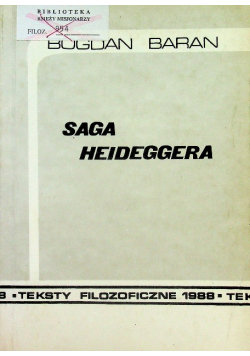 Saga Heideggera - Baran Bogdan | Książka w Empik