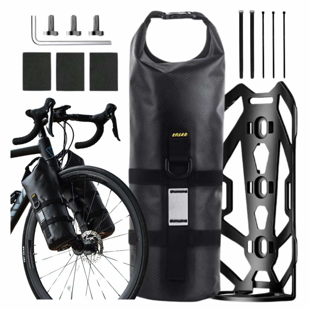 SAKWA ROWEROWA DUŻA TORBA POJEMNA 5 L NA RAMĘ WIDELEC WODOODPORNA MTB ...