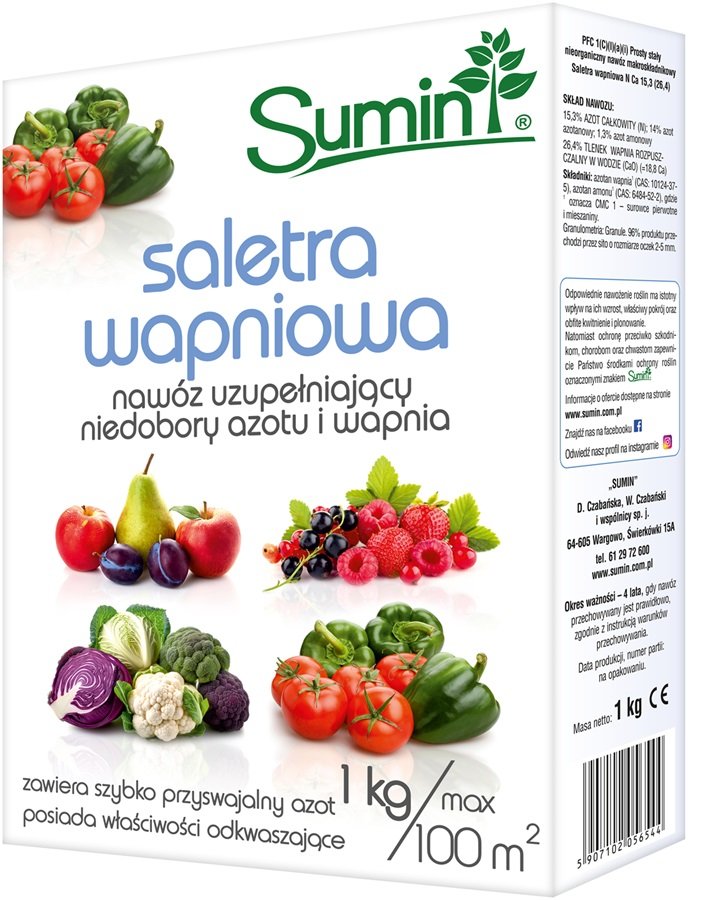 saletra wapniowa Nawóz uzupełniający niedobory azotu i wapnia 1kg ...