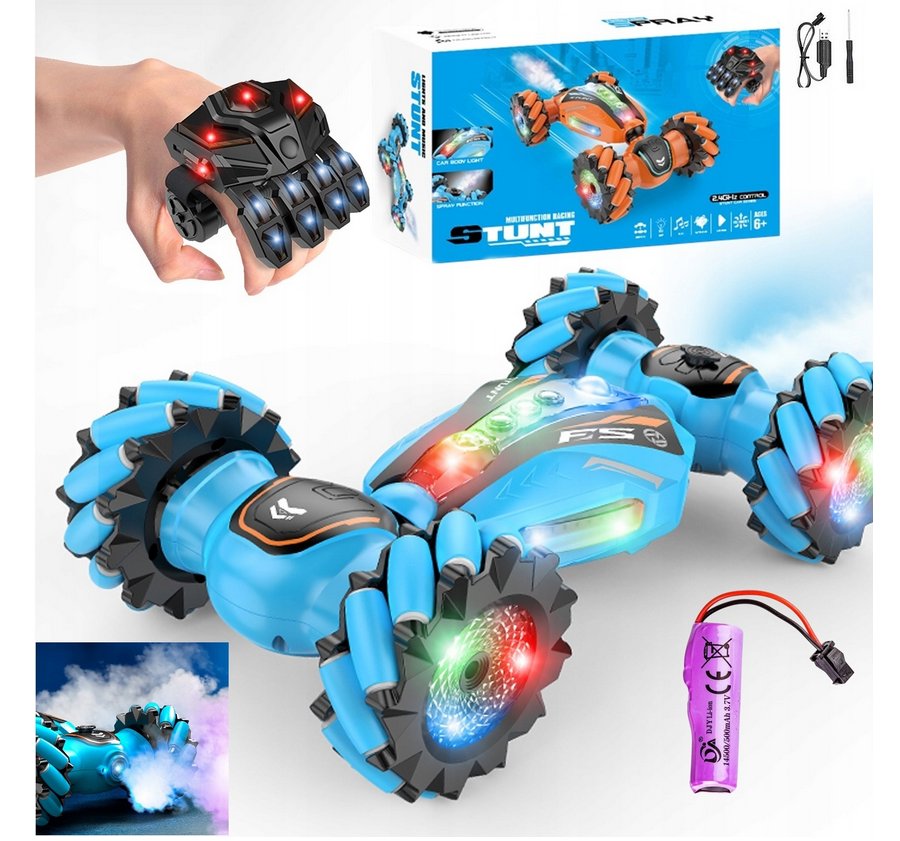 SAMOCHÓD - AUTO 4X4 zdalnie sterowany GESTAMI - Światła LED Para Wodna ...