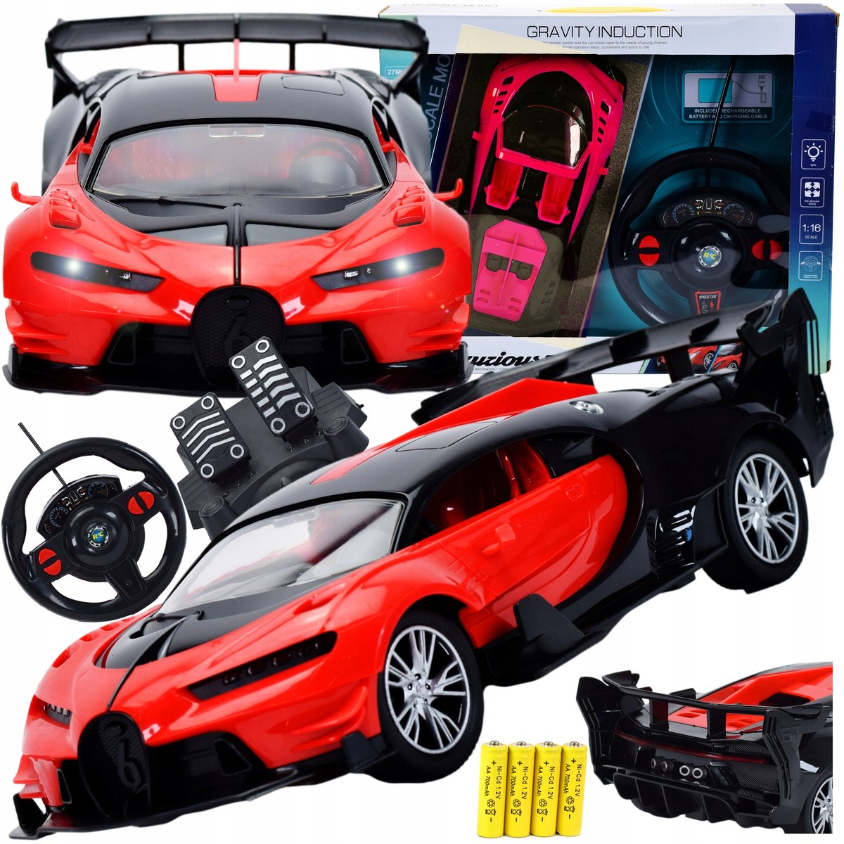 Samochód Auto Sportowe Dźwięk Światła Aku Zdalnie Sterowane Na Pilot Rc ...