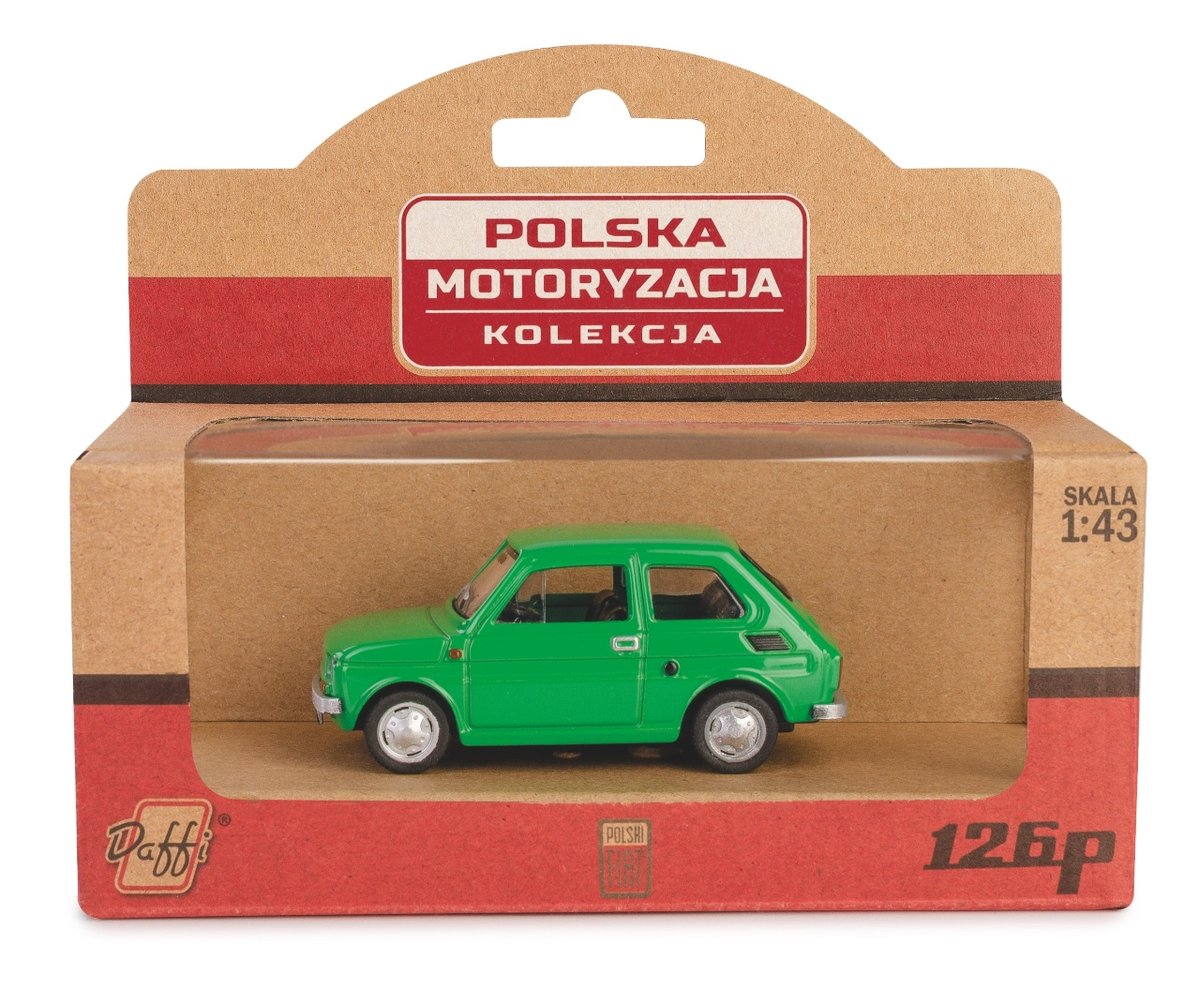 Samochód POLSKI FIAT 126p ZIELONY Model 1:43 MALUCH Kolekcja PRL DAFFI ...
