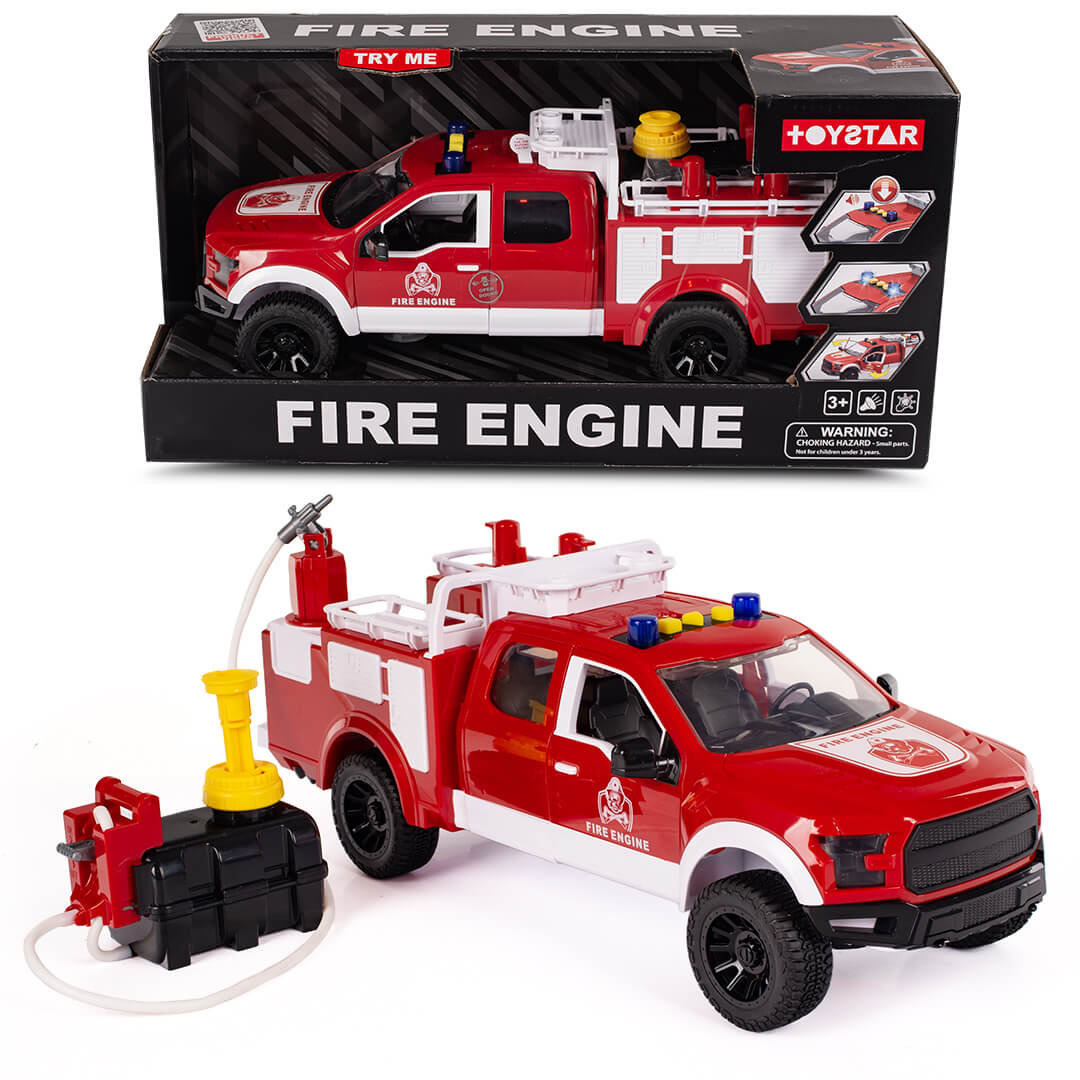 Samochód strażacki Pick-up z pojemnikiem i pompką na wodę światła LED ...