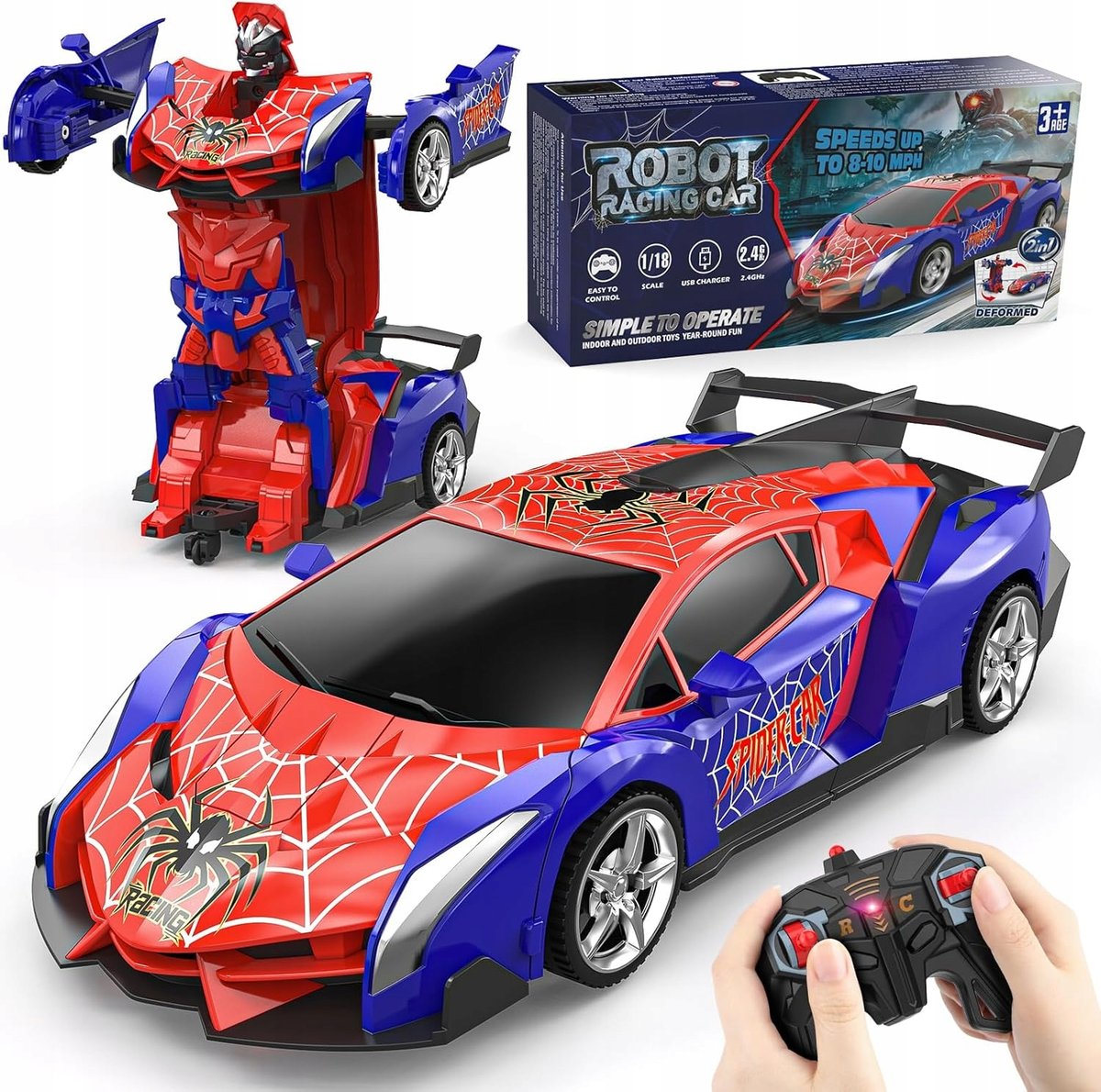 SAMOCHÓD ZDALNIE STEROWANY Z MOŻLIWOŚCIĄ TRANSFORMACJI SPIDER MAN NA ...