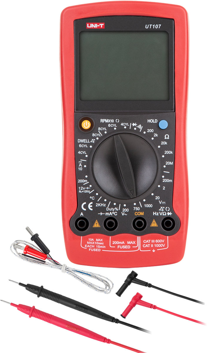 Samochodowy Uniwersalny Miernik Uni-T Ut107 Przewody Pomiarowe Sonda Pomiaru Temperatury Holster ...