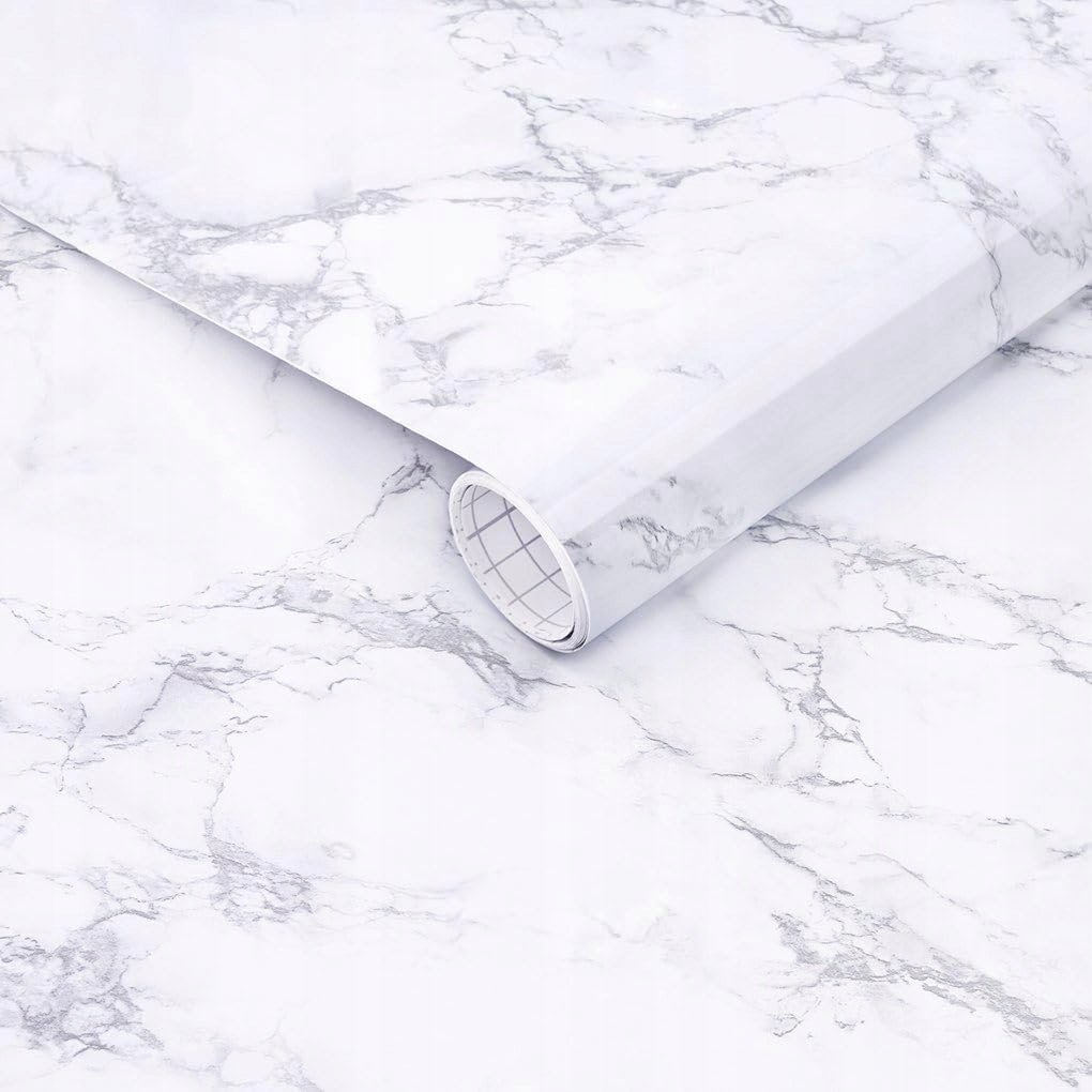 SAMOPRZYLEPNA TAPETA POŁYSK MARMUR NA ŚCIANĘ OKLEINA NA MEBLE 60cm x ...