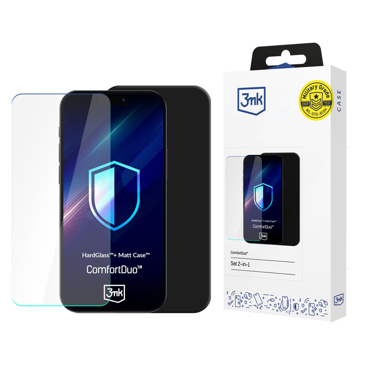 Samsung Galaxy S24 Ultra - 3mk ComfortDuo Matt Black - GK PROTECTION | Sklep EMPIK.COM