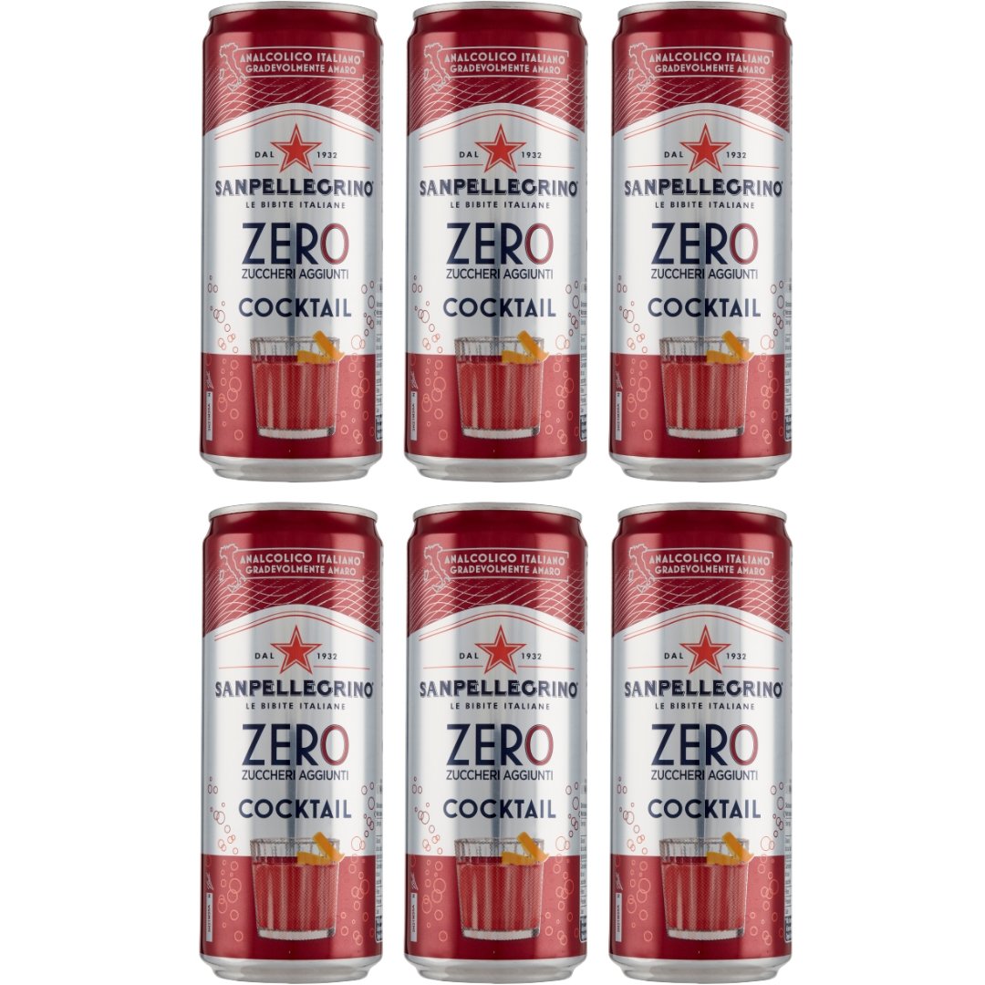 San Pellegrino Cocktail Zero 6x330ml bez cukru, musujący napój w puszce ...