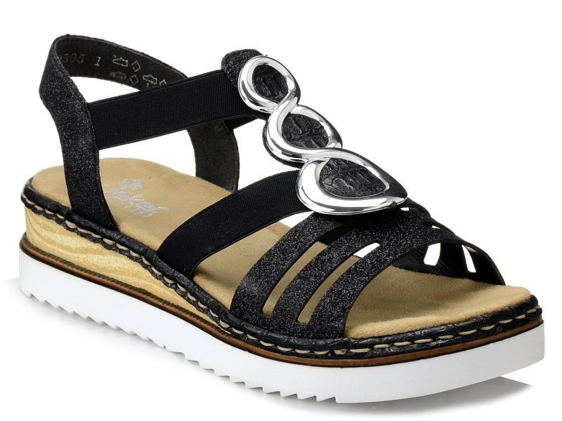 Sandały damskie na platformie szerokie wygodne czarne Rieker 679L4-00 -40 - Rieker | Sport Sklep ...