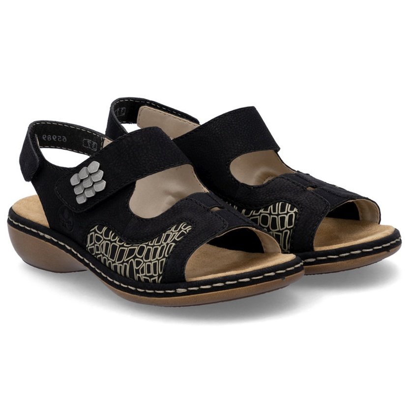 Sandały damskie Rieker 65989-01 BLACK 39 - Rieker | Sport Sklep EMPIK.COM