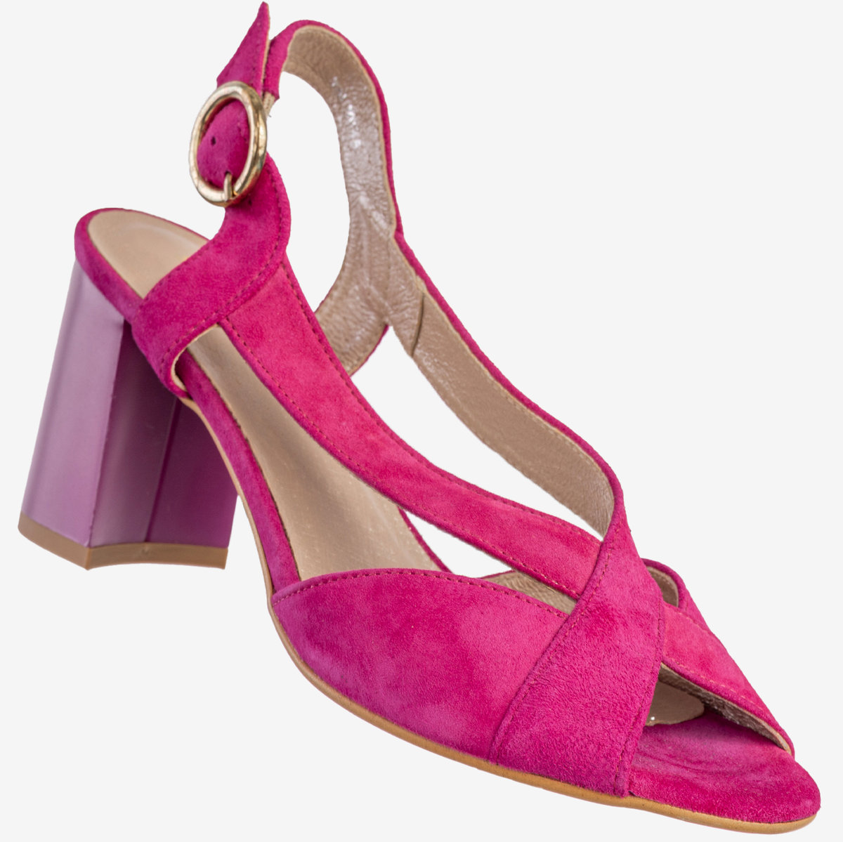 Sandały Damskie Skórzane Zamszowe Buty Na Obcasie Fuksja Darex S-326/3 36 Fuksja - DAREX | Sport ...