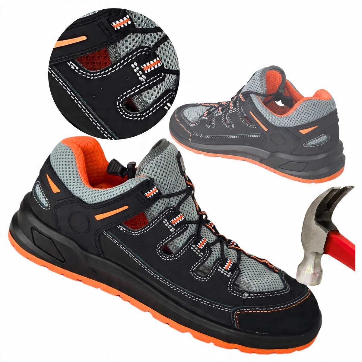 Sandały robocze męskie S1 buty letnie skórzane Oddychające z Noskiem BHP 43 - Specto | Sklep ...