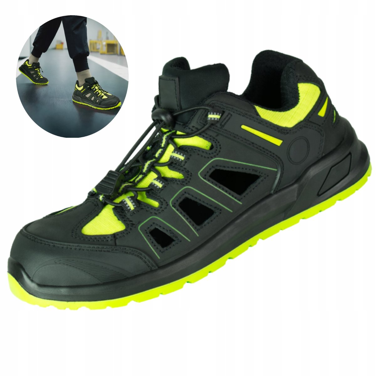 Sandały robocze męskie z podnoskiem WYGODNE ochronne lekkie buty bhp r ...