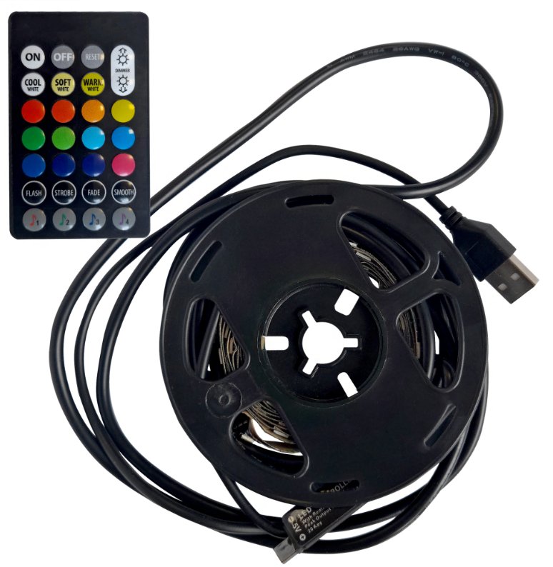 SANICO 321336 Taśma LED RGBW 2 x 1m do podświetlenia TV + pilot max 8W ...