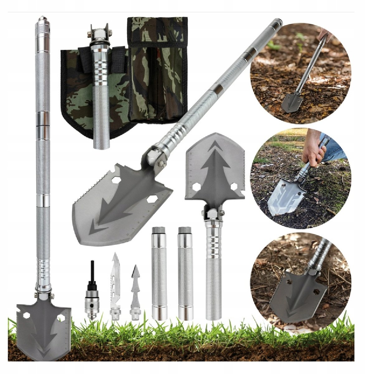 SAPERKA 67CM SKŁADANA WOJSKOWA ŁOPATA SURVIVAL WIELOFUNKCYJNA - Inna ...