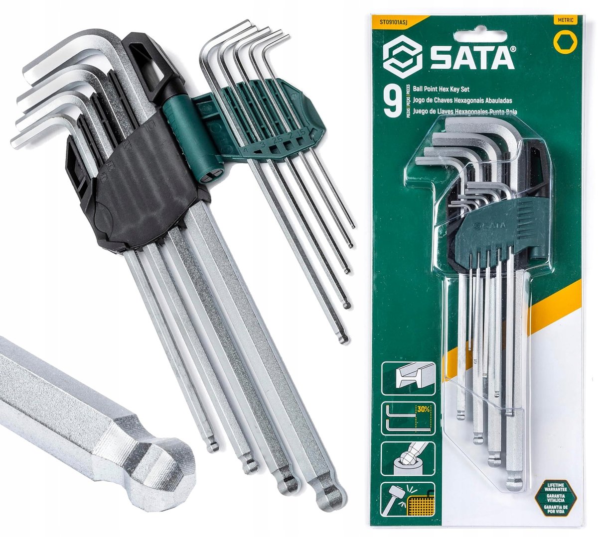 Sata Komplet Zestaw Kluczy Imbusowych Długich 9 Szt. 1,5-10 Mm ...