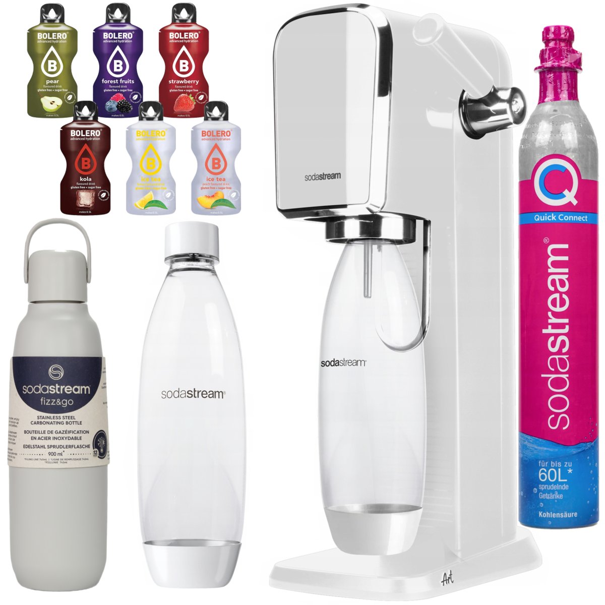 Saturator Sodastream Art White + Butelka Termiczna + Bolero ...
