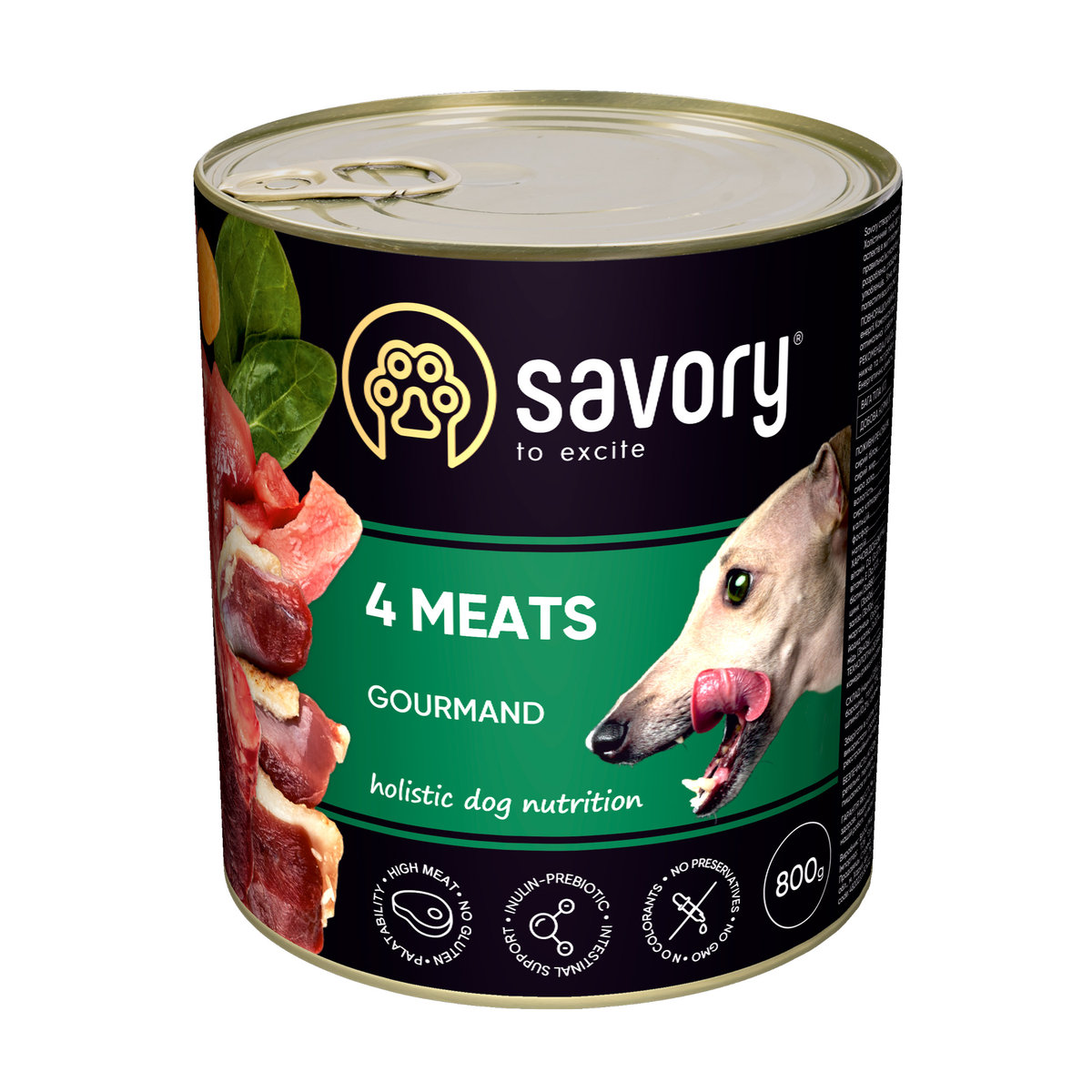Savory mokra karma dla psa adult 4 mięsa wszystkie rasy 3x800g - Savory ...