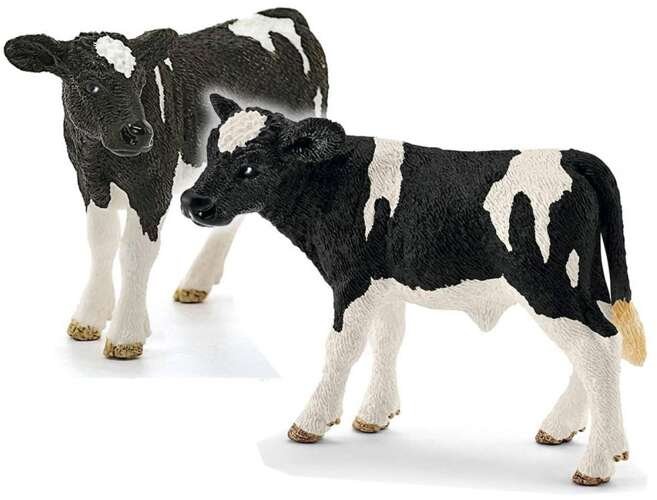 Schleich Cielę Rasy Holstein Krowa Figurka Kolekcjonerska Ręcznie ...