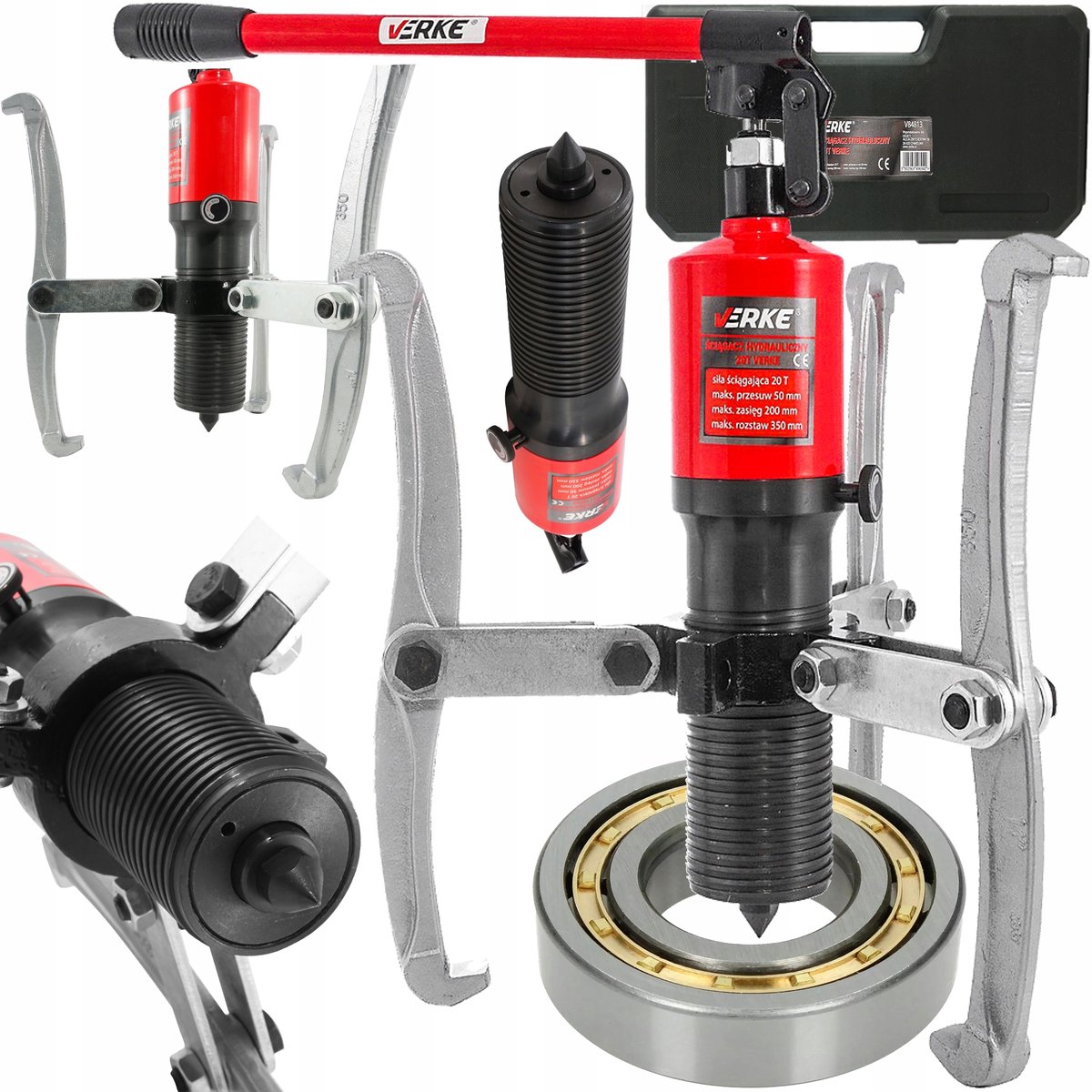 ŚCIĄGACZ HYDRAULICZNY DO ŁOŻYSK PIAST KÓŁ PASOWYCH TULEI PRZESUWNY 20T TON - Verke | Motoryzacja ...