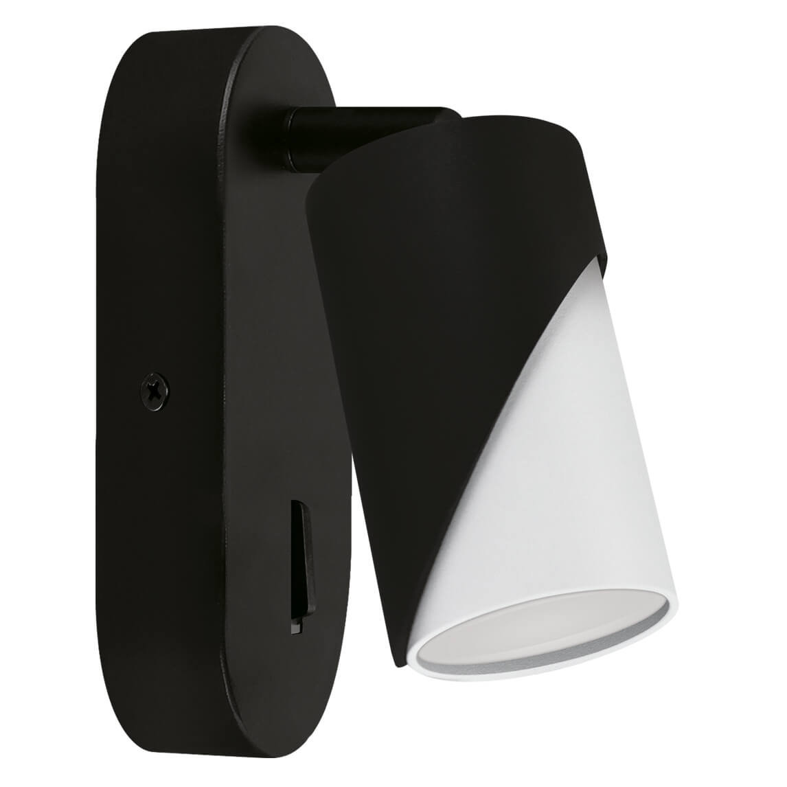 Ścienna lampa tuba Zebra 04216 Ideus z włącznikiem punktowa czarna ...