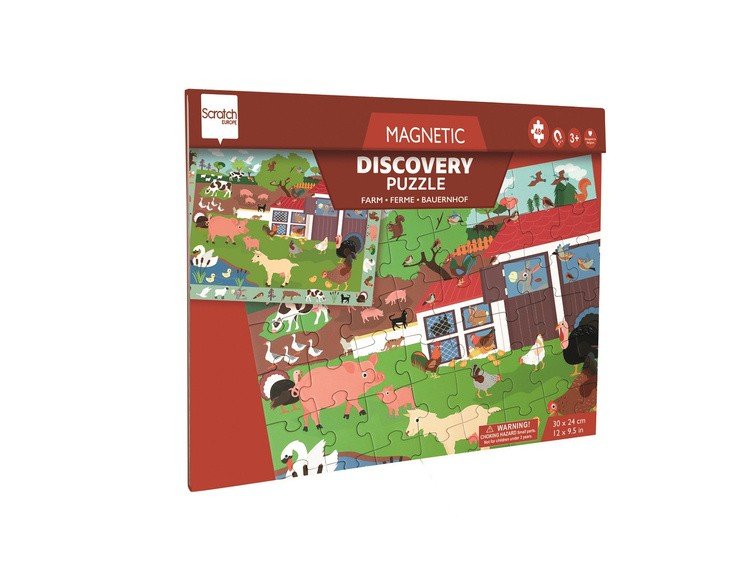 Scratch - 2 w 1 Puzzle magnetyczne i gra obserwacyjna - Farma 48 el. 3 ...