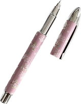 Scribblicious- Długopis pudrowy róż z kwiatami oraz srebrnymi ...