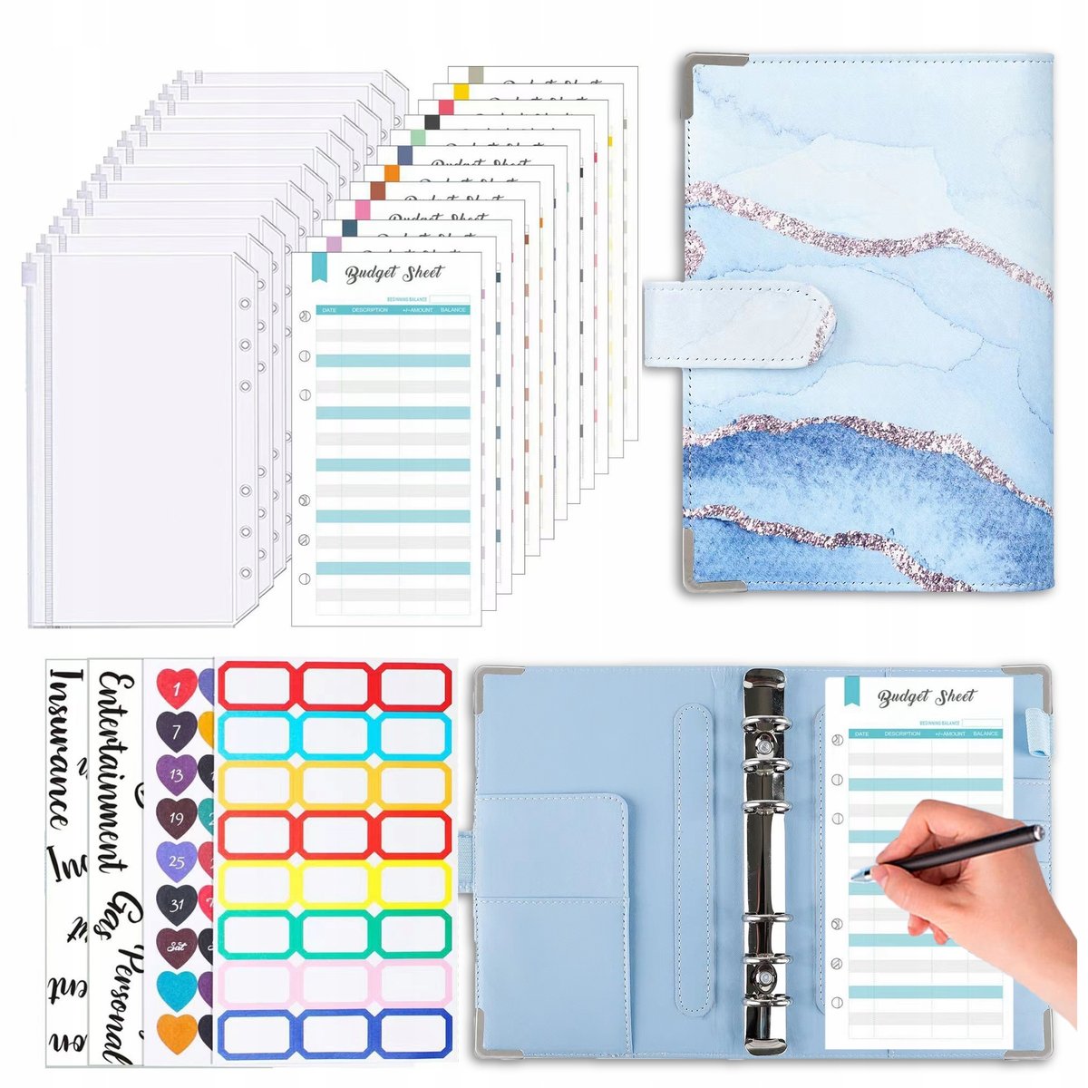 SEGREGATOR BUDŻETOWY A6 Oszczędnik Binder PLANER Budżetu ORGANIZER ...