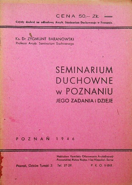 Seminarium duchowne w Poznaniu jego zadania i dzieje - W opisie | Książka w Empik